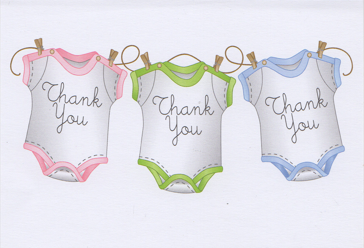 BABY GIFT THANK YOU NOTE CARDS 9 With Envelopes